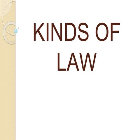 Classification of Law and its types present | PPTX