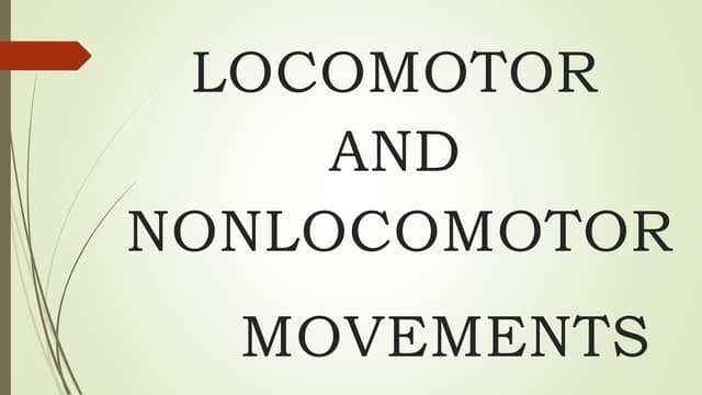 NON/LOCOMOTOR MOVEMENTS | PPTX
