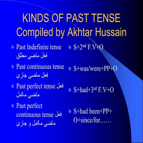 Kinds of past tense | PPT