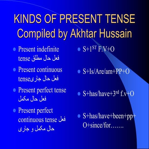 Kinds of present tense | PPT