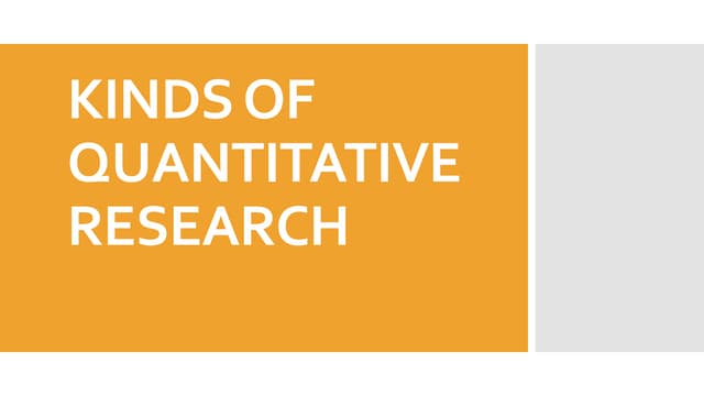 quantitative research designs - PR2 SHS1 | PPTX | Science