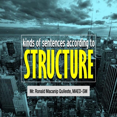 Kinds of Sentences According to Structure or Form (UPDATED VERSION) | PDF