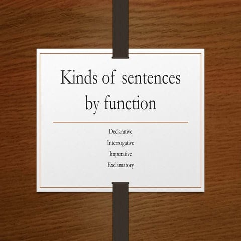 Kinds of sentences by function | PPT