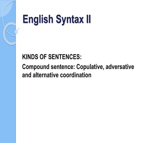 Kinds of sentences; compound sentences | PPTX