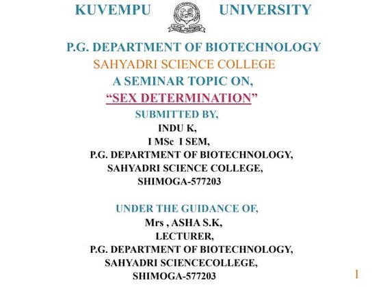 Sex Determination Chromosomal Theory Of Sex Determination Pptx Reproductive Health