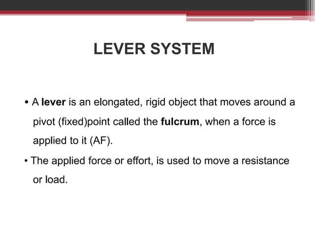 Levers in Physiotherapy | PPTX