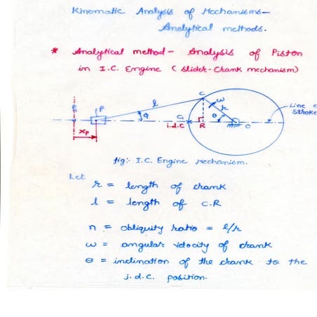 Kinematic analysis of mechanisms analytical methods | PDF