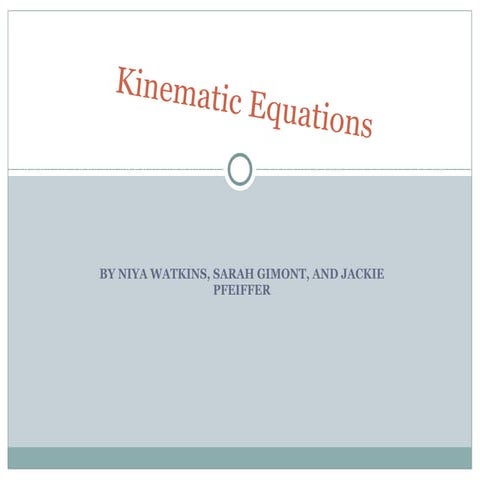 Kinematicequations | PPT