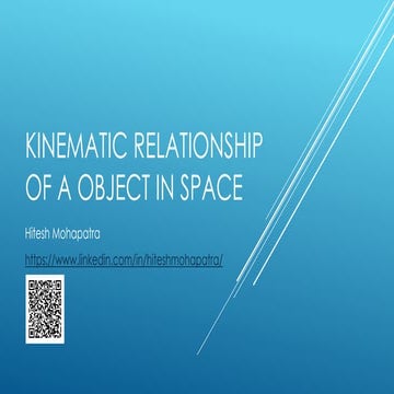 Kinematic relationship of a object in space | PDF