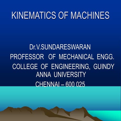 Kinematics Of Machines Presentation Slides Ppt