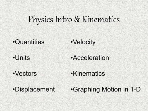 Displacement and Velocity | PPT