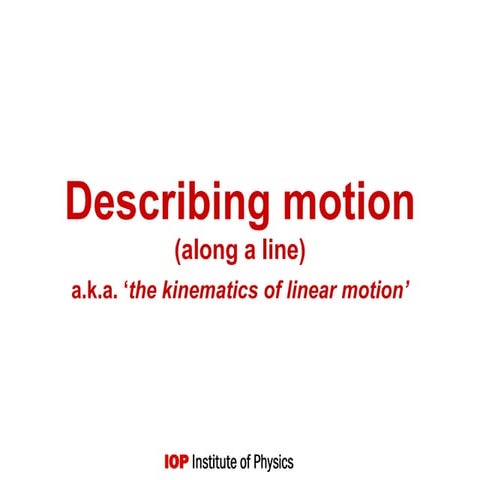 Kinematics-linear-motion equation and derivation | PPT