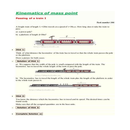Kinematics of mass point | DOCX