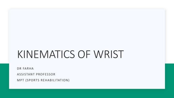 Trick movements of wrist joint | PPT