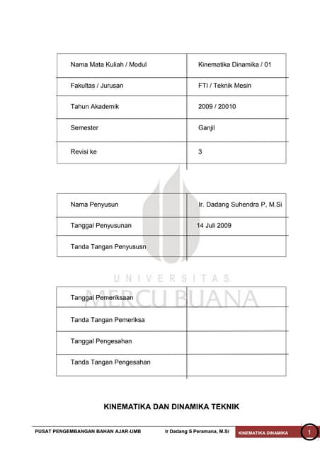 Fisika Dasar I Pertemuan 2 Gerak satu dimensi | PPT