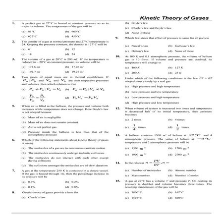 Kinetic THEORY OF GASES | PDF