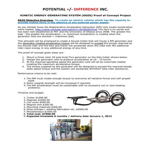 Kinetic Energy Generating System Proof Of Concept Project | PDF