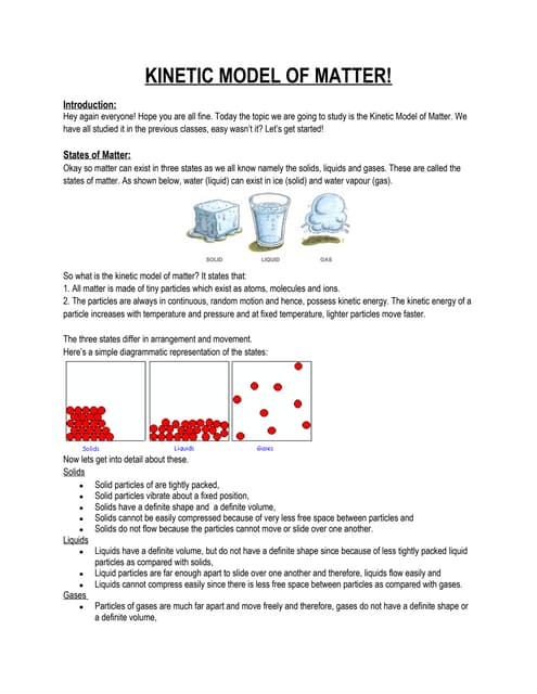 Particle Theory of Matter | PPT