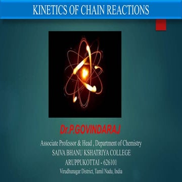 Kinetics of Chain reaction | PPTX