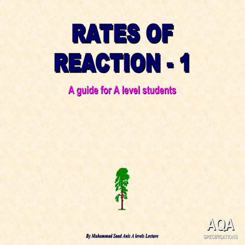 Chemical KINETICS rate of reactions AS level | PPT