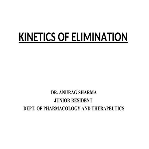 Kinetics of Elimination Powerpoint Presentation | PPT