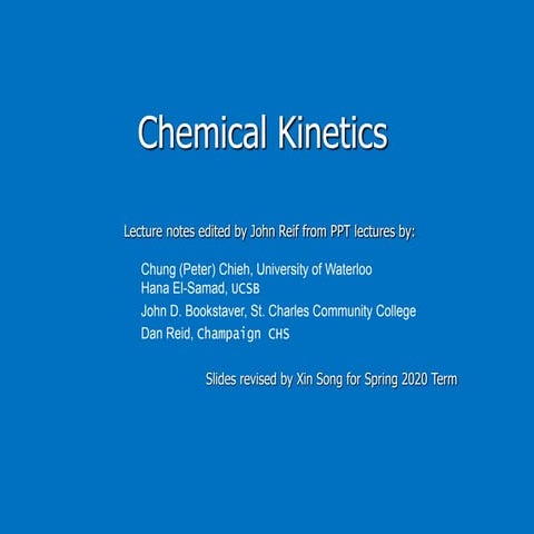 Chemical Kinetics | PPT
