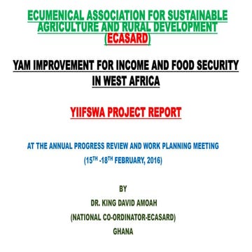 ECUMENICAL ASSOCIATION FOR SUSTAINABLE AGRICULTURE AND RURAL DEVELOPMENT (ECASARD) | PDF