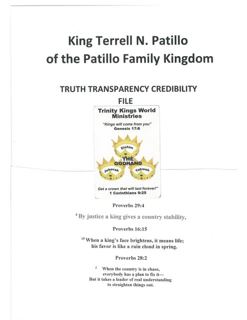 12 Kings of the Government Kingdom Proclaims, Honors, Recognizes ...