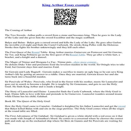King Arthur Essays | PDF