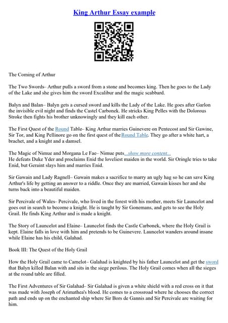 KING ARTHUR CHARACTERS | DOCX | Fiction | Books and Literature