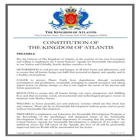 THE KINGDOM OF ATLANTIS CONSTITUTION | PDF