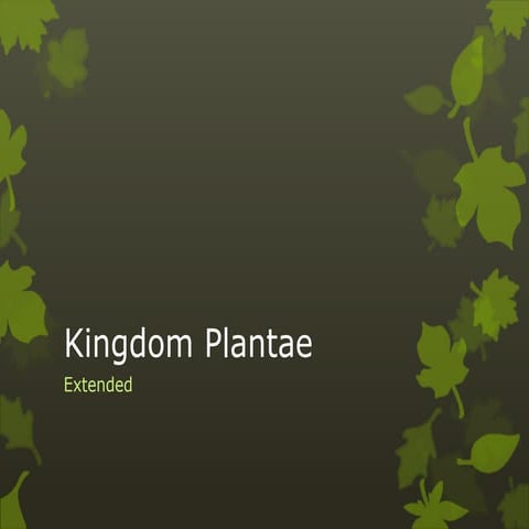Kingdom plantae IGSCSE | PPT