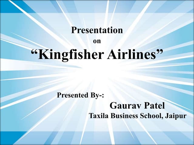 case study on kingfisher | PPTX