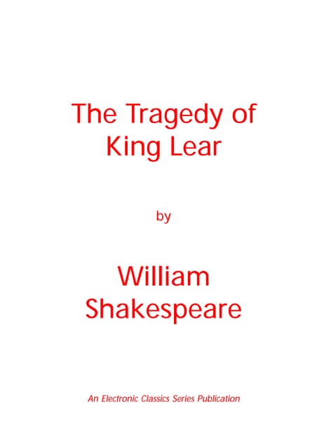 King lear-by-william-shakespeare | PDF