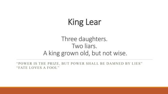 Presentation on King Lear by William Shakespeare | PPT