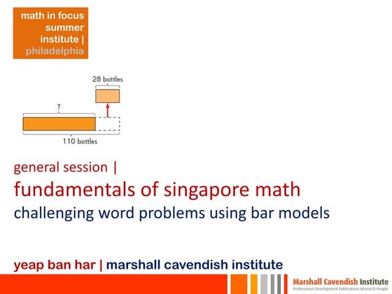 Day 1 Lecture 3 Bar Models | PPT