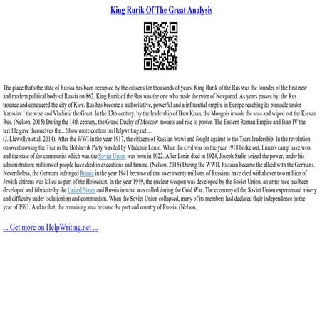 King Rurik Of The Great Analysis | PPT