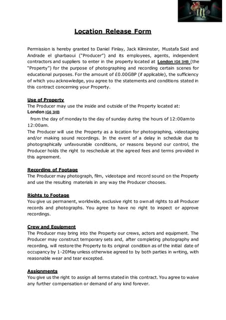 Materials release form (IT CAME FROM THE MIST) | PDF | Law