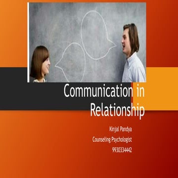 Relationship and Communication By Ms. Kinjal Pandya | PPTX