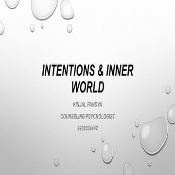 Intentions & Inner World By Ms. Kinjal Pandya | PPTX