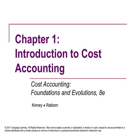 Chapter 1: Introduction to Cost Accounting | PPT