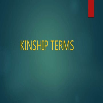 Kinship terms | PPT