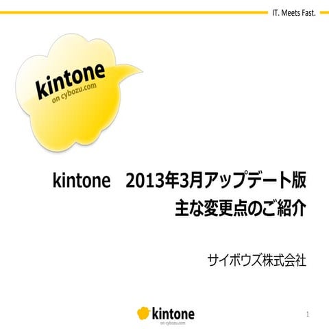 kintone 2013年3月アップデート版 主な変更点のご紹介 | PPT
