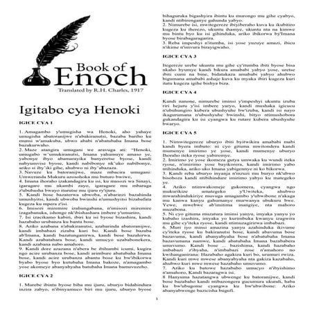 Igitabo cya Henoki: Imigani, Amateka n'Imyizerere y'Abakiranutsi | PDF