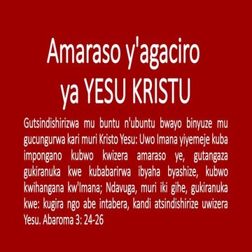Kinyarwanda - The Precious Blood of Jesus Christ - Amaraso y'agaciro ya ...