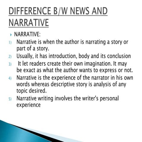 Difference between narrative and news. | PPT