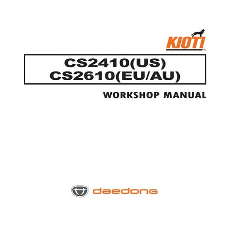 Kioti daedong cs2610 (euau) tractor service repair manual | PDF