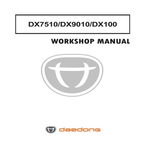Kioti daedong dx100 tractor service repair manual | PDF
