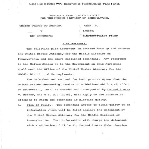 Kim innocenti Plea Agreement | PDF