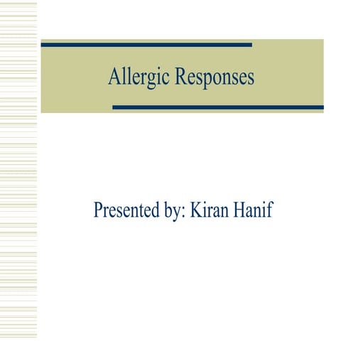 Allergic responses | PPTX